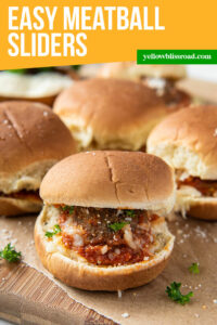 Easy Cheesy Meatball Sliders | YellowBlissRoad.com