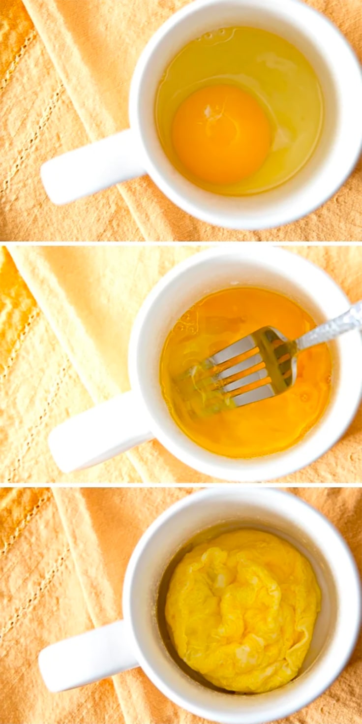 Microwave Scrambled Egg in a Mug | YellowBlissRoad.com