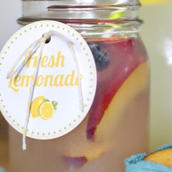Flavored Lemonade Bar with Free Printables | YellowBlissRoad.com