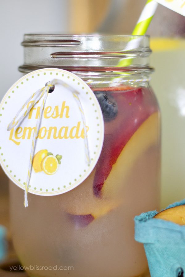 Flavored Lemonade Bar with Free Printables | YellowBlissRoad.com