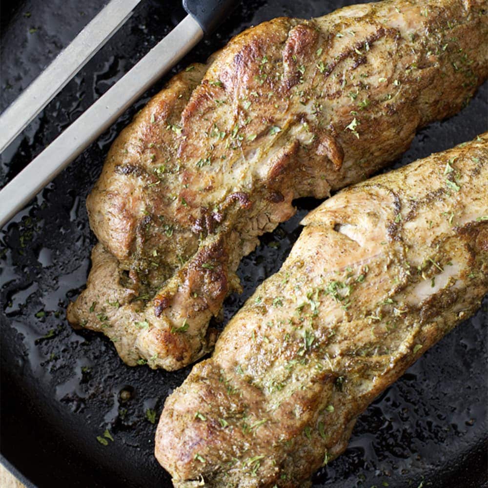 Herb Roasted Pan Seared Pork Tenderloin