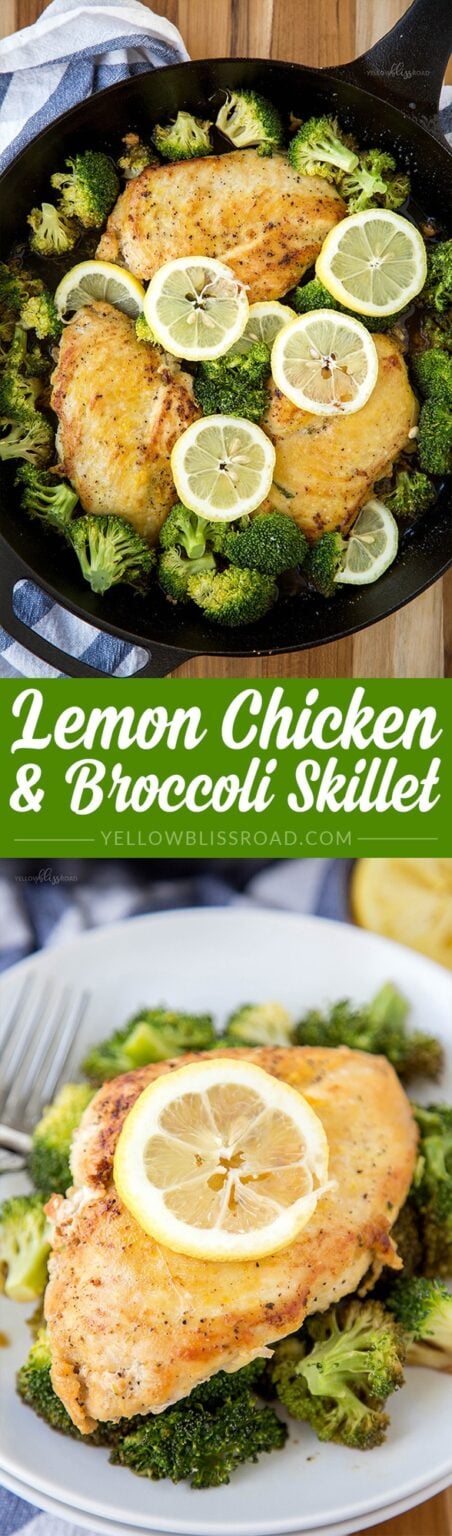 Lemon Chicken and Broccoli Skillet | YellowBlissRoad.com