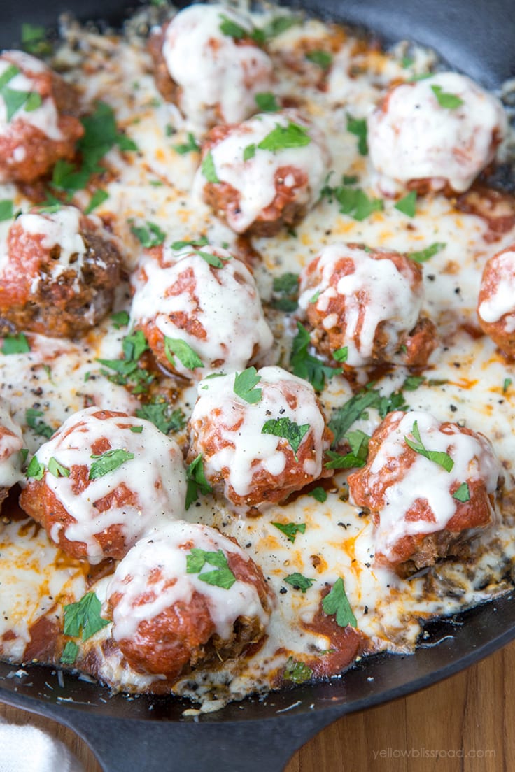 One Pan Parmesan Meatballs - Yellow Bliss Road