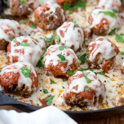 One Pan Parmesan Meatballs - Yellow Bliss Road