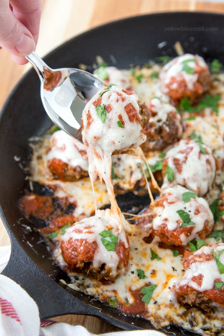 One Pan Parmesan Meatballs - Yellow Bliss Road