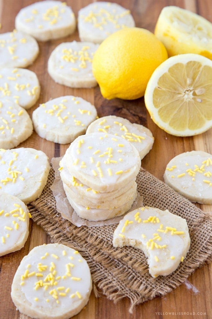 Iced Lemon Shortbread Cookies - Yellow Bliss Road