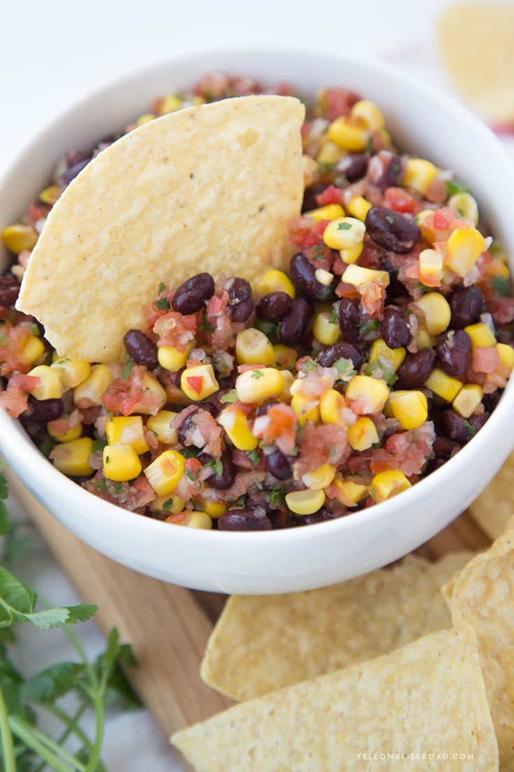 Easy Fresh Salsa with Corn & Black Beans - Yellow Bliss Road