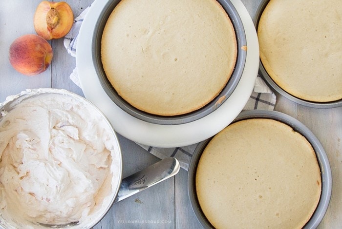 Vanilla Peach Layer Cake - Peaches & Cream Cake