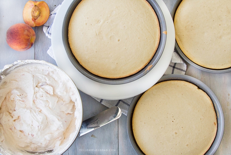 Vanilla Peach Layer Cake - Peaches & Cream Cake