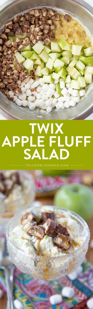 Twix Apple Fluff Salad Recipe | YellowBlissRoad.com