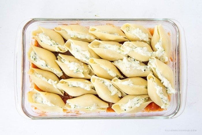 Zucchini Stuffed Shells with Italian Sausage - Yellow Bliss Road