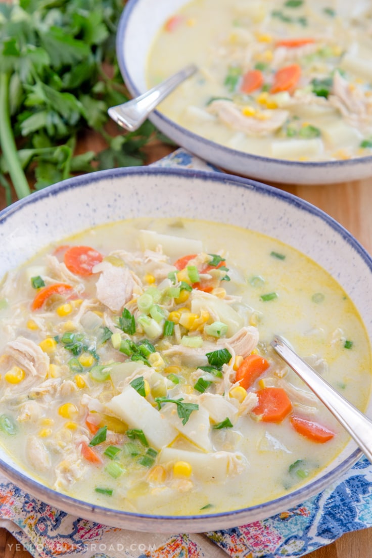 Chicken & Corn Chowder | YellowBlissRoad.com