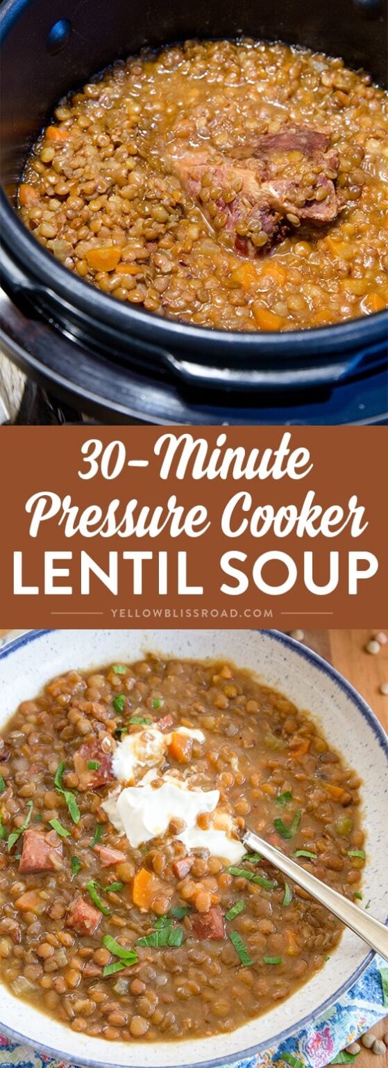 Pressure Cooker Lentil Soup - Yellow Bliss Road