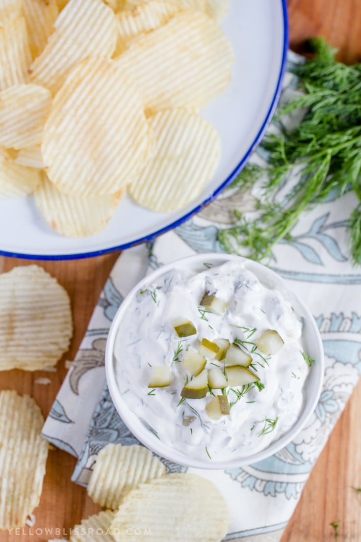The Best Easy Dill Pickle Dip | YellowBlissRoad.com