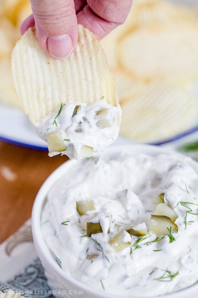 The Best Easy Dill Pickle Dip | YellowBlissRoad.com