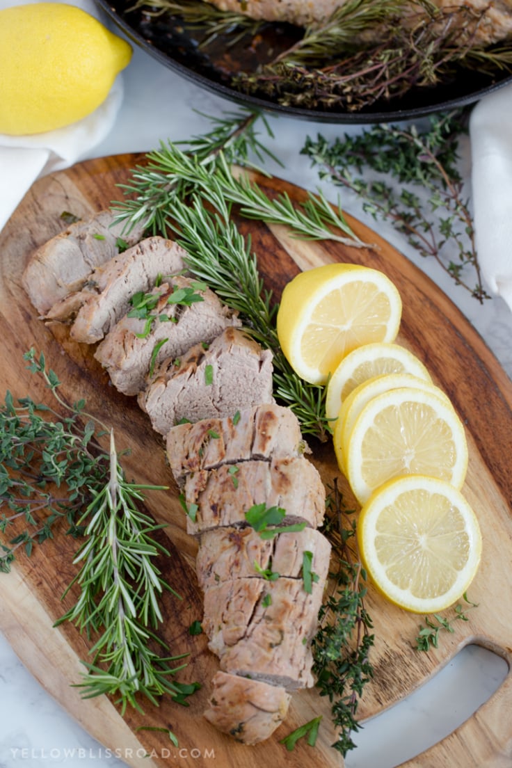 Lemon Herb Pork Tenderloin | YellowBlissRoad.com