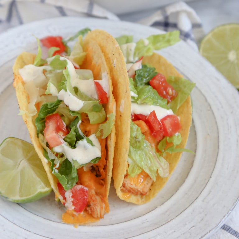 Slow Cooker Ranch Chicken Tacos for Taco Tuesday