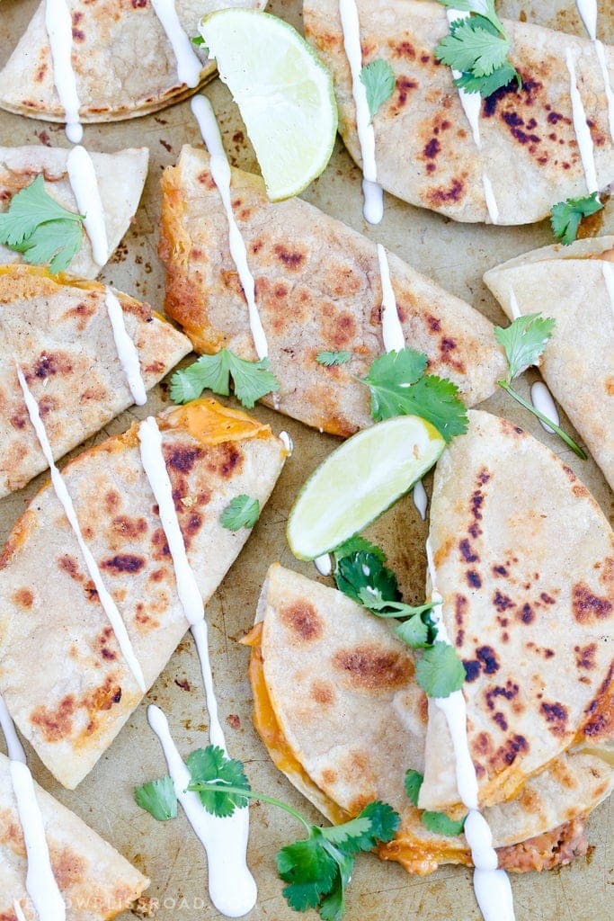 Mini Ranch Chicken Bean and Cheese Quesadillas