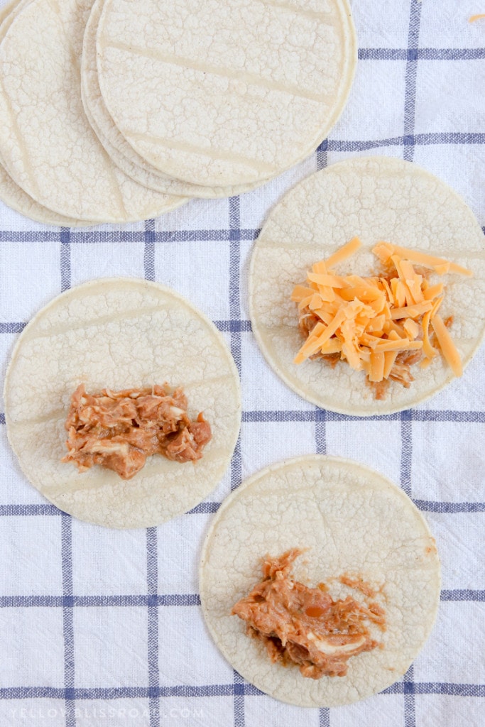 Mini Ranch Chicken Bean and Cheese Quesadillas