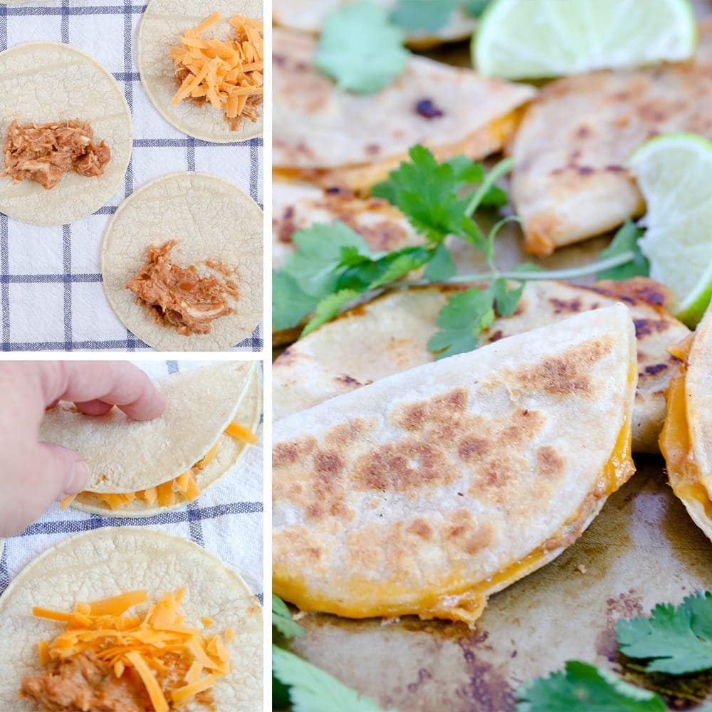Mini Ranch Chicken Bean and Cheese Quesadillas