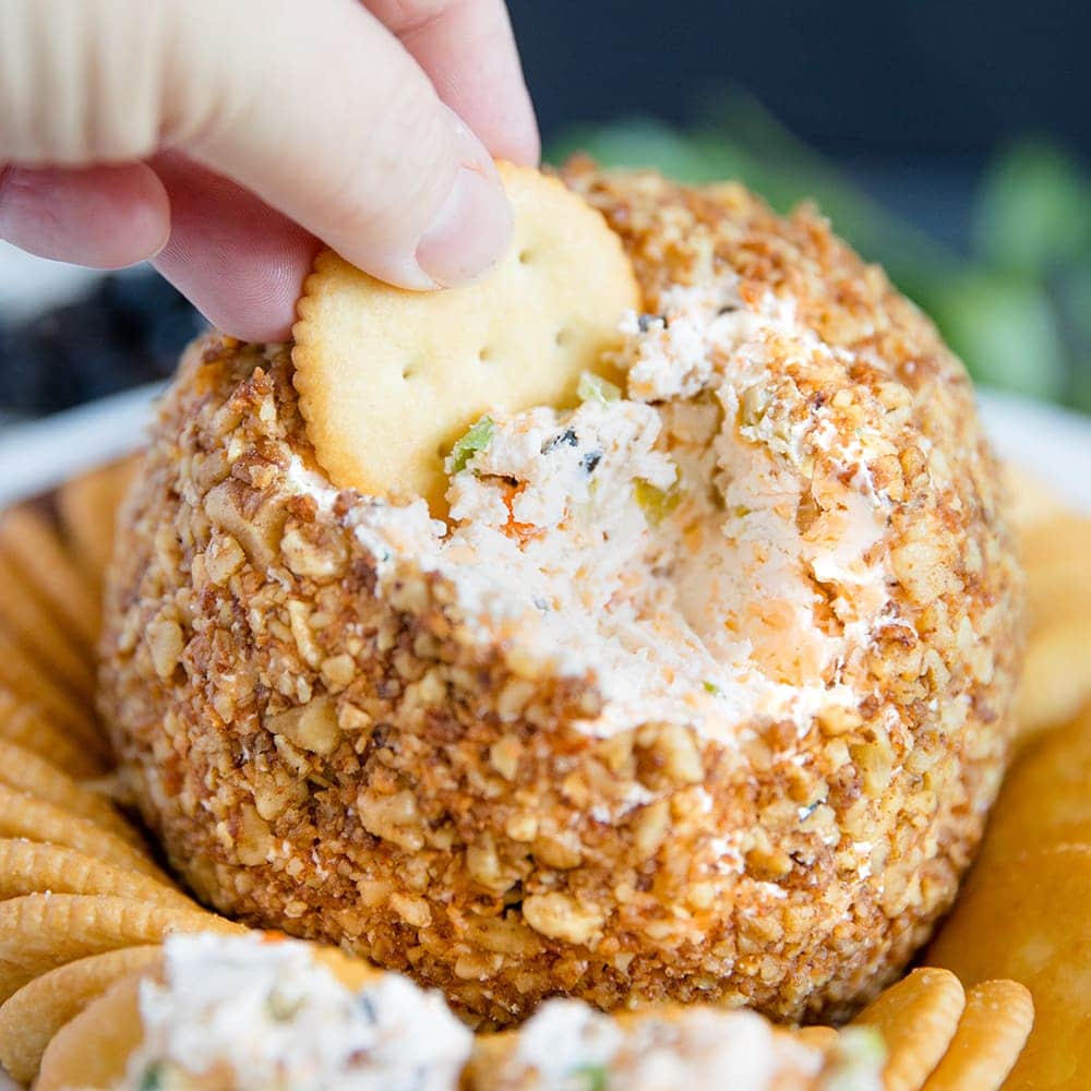 Olive Cheese Ball with Toasted Walnuts | YellowBlissRoad.com