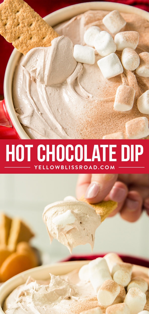 3 Ingredient Creamy Hot Chocolate Dip Recipe | YellowBlissRoad.com