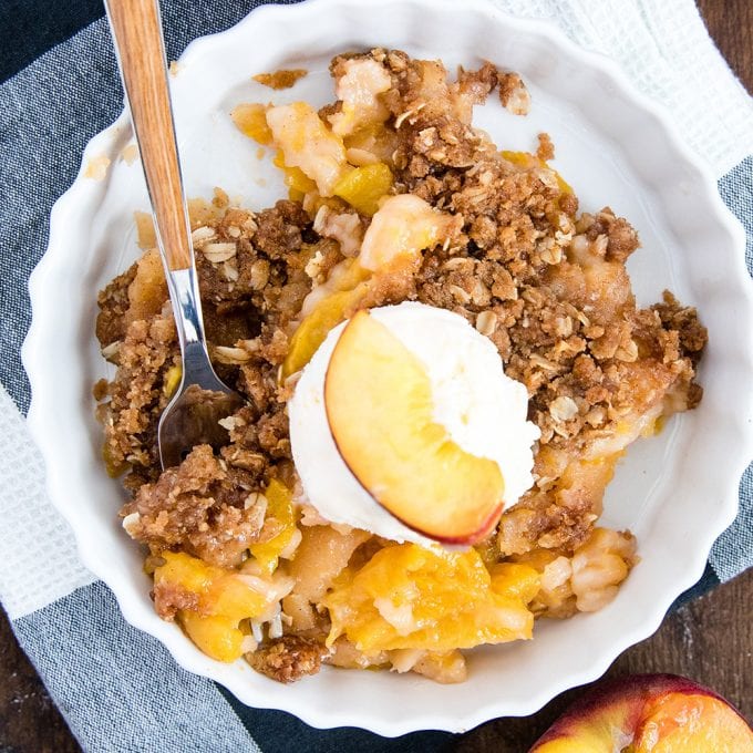 The Best Fresh Peach Crisp Recipe | YellowBlissRoad.com