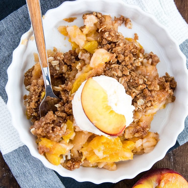 The Best Fresh Peach Crisp Recipe | YellowBlissRoad.com