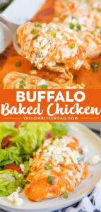 Cheesy Baked Buffalo Chicken Recipe | YellowBlissRoad.com