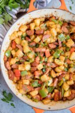 Smoked Sausage and Potato Hash | YellowBlissRoad.com