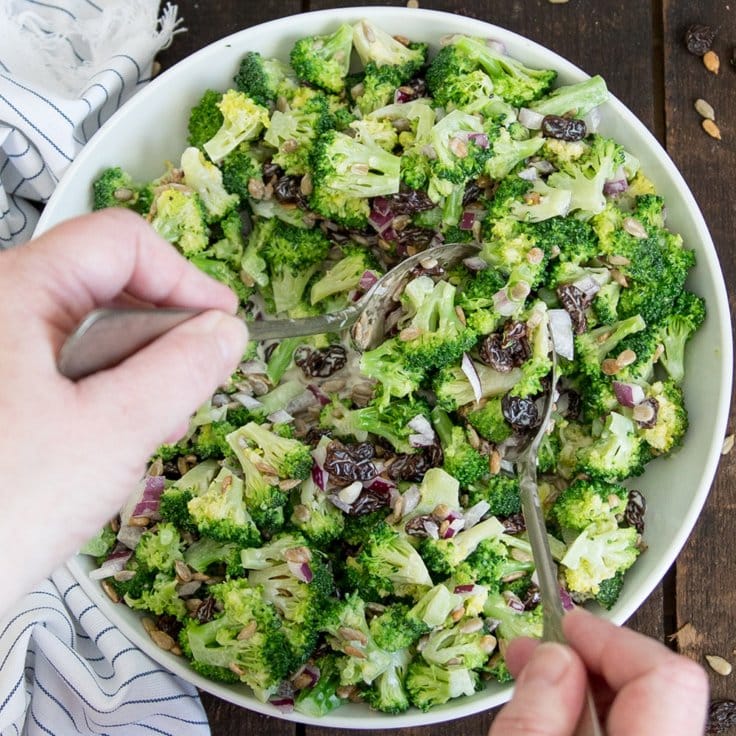 Easy Skinny Broccoli Salad | YellowBlissRoad.com