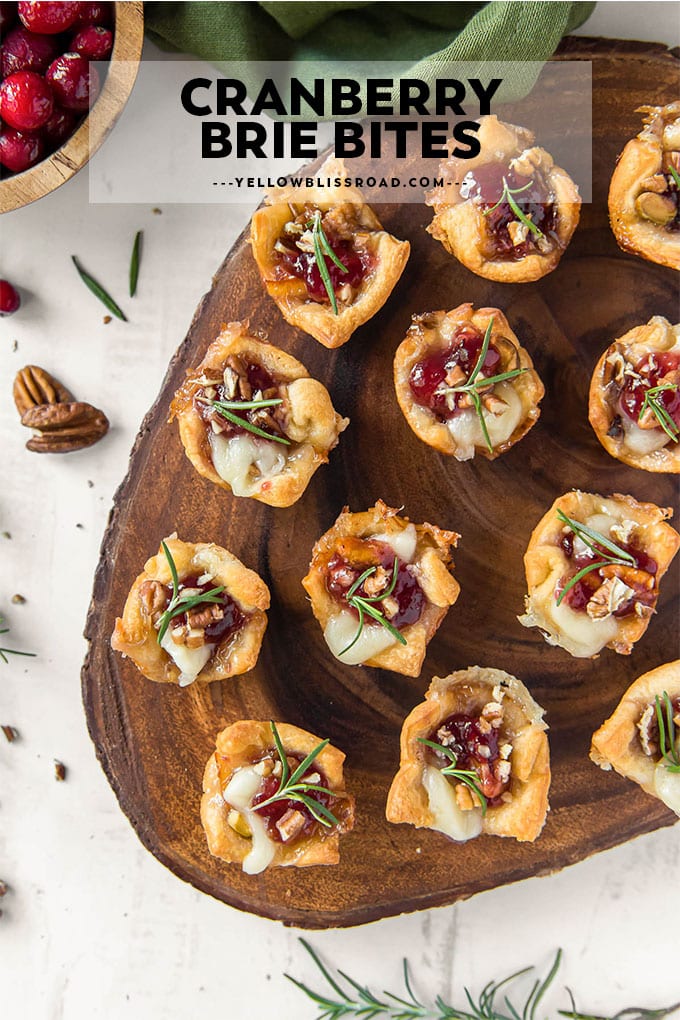 Cranberry Brie Bites (Holiday Appetizer) | YellowBlissRoad.com