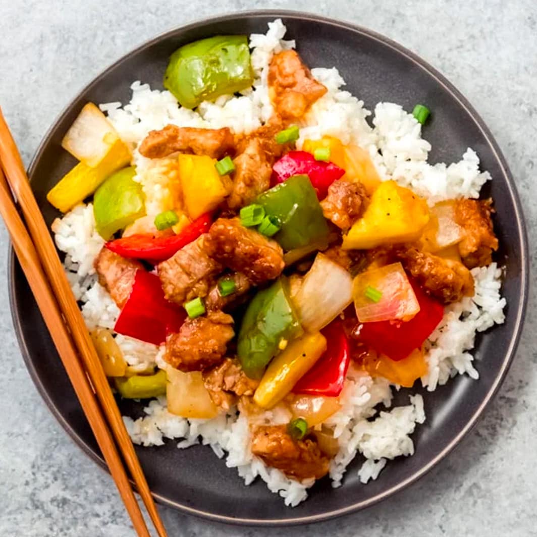 Sweet And Sour Pork With Rice