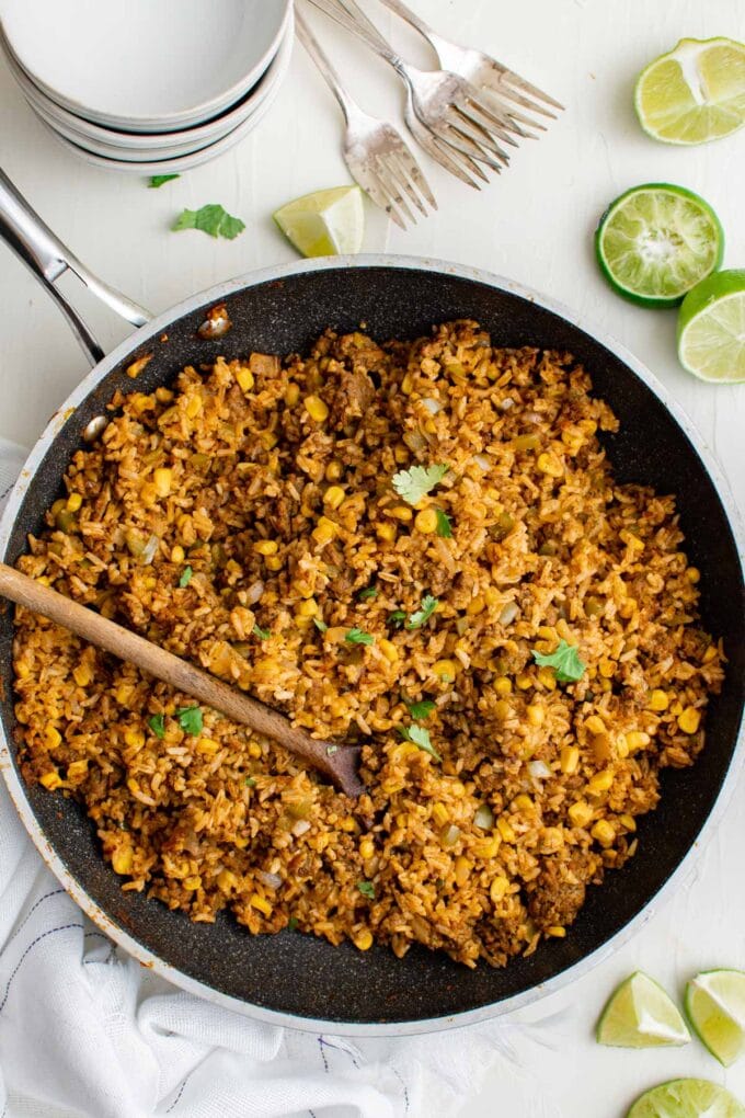Easy One Pan One Pan Mexican Fried Rice | YellowBlissRoad.com