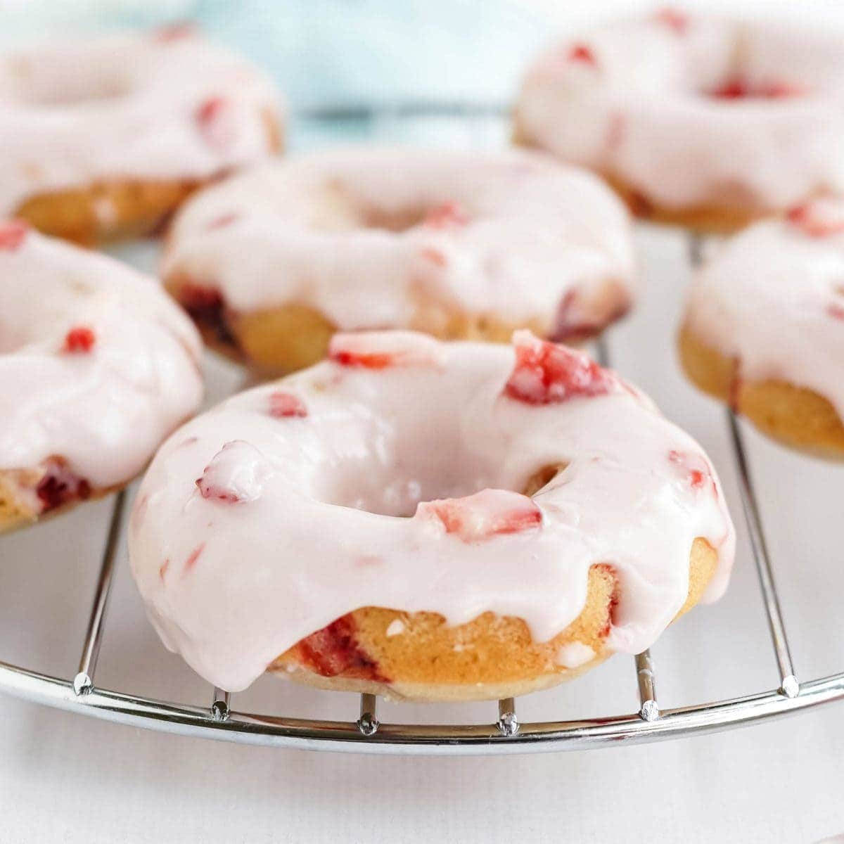 Glazed Baked Strawberry Doughnuts | YellowBlissRoad.com