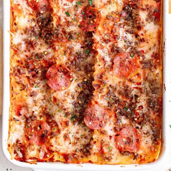 The BEST Pizza Lasagna Recipe | YellowBlissRoad.com