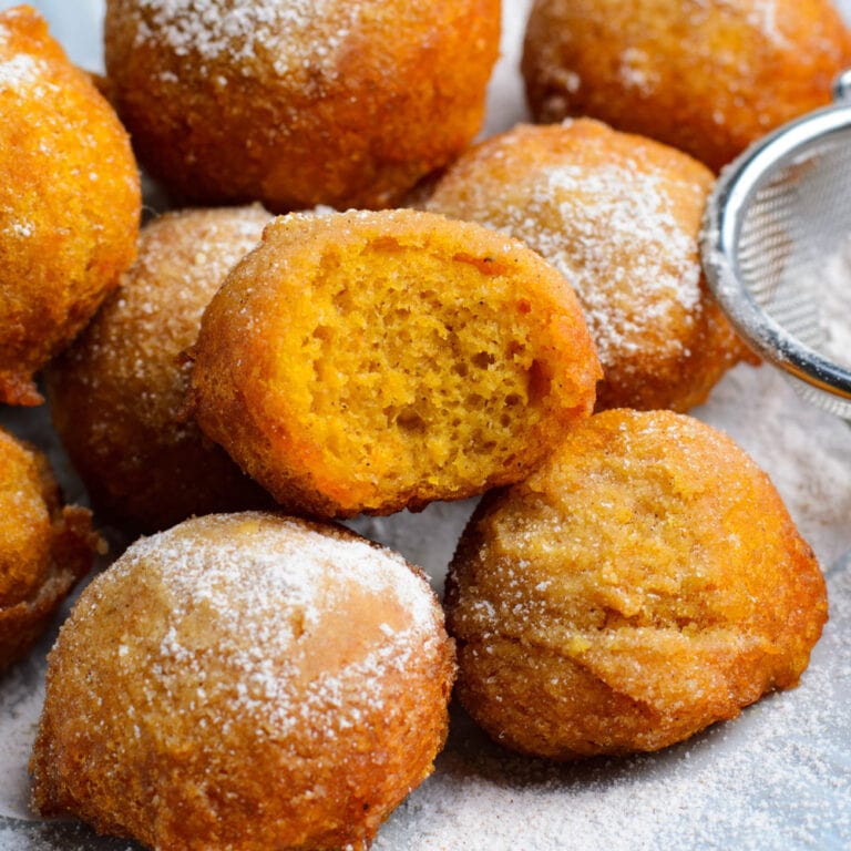 Fluffy, Crispy Pumpkin Fritters | YellowBlissRoad.com