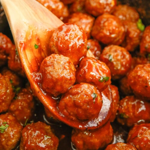 Sweet and Spicy Crockpot Meatballs with Peach BBQ Sauce ...