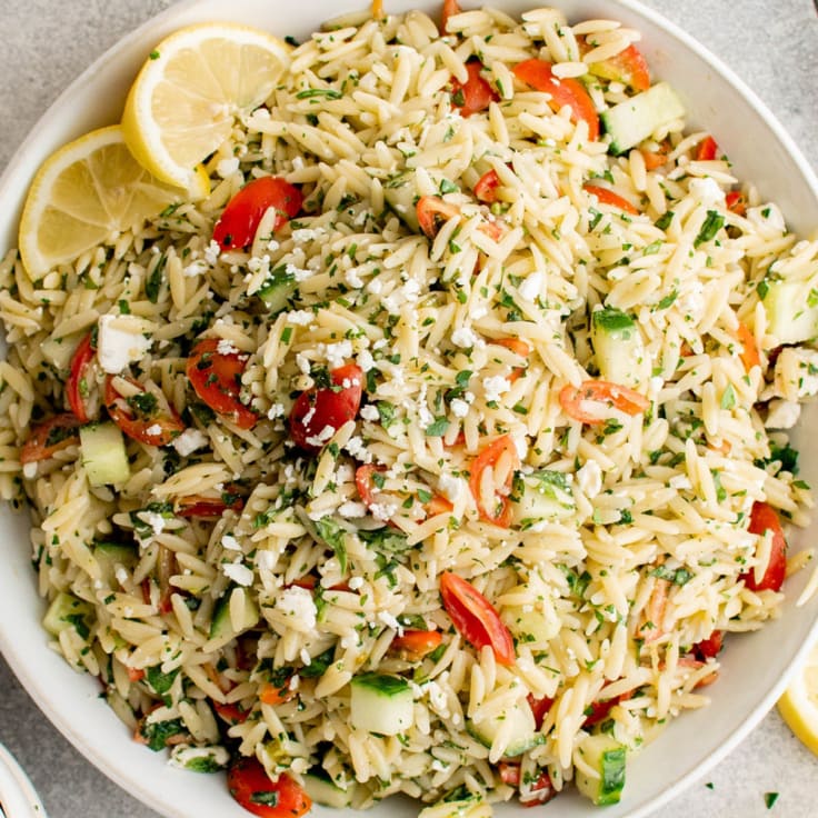Lemon Orzo Salad - Yellow Bliss Road