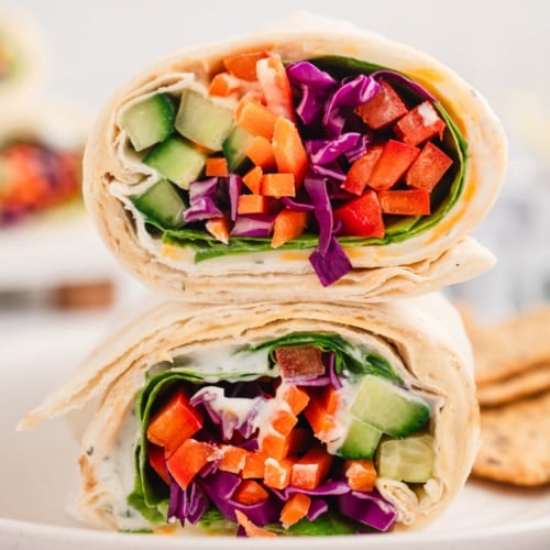 Rainbow Veggie Wraps - Yellow Bliss Road