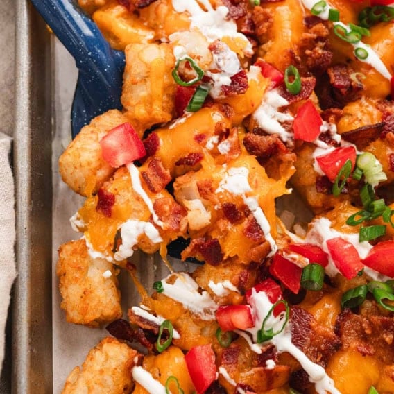 Crispy Loaded Totchos Recipe (in an Air Fryer) | Yellow Bliss Road