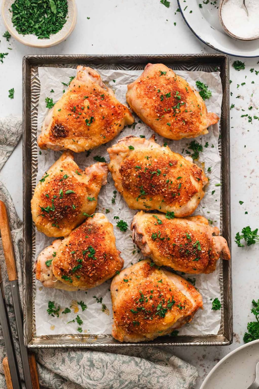 Crispy Baked Chicken Thighs - Yellow Bliss Road