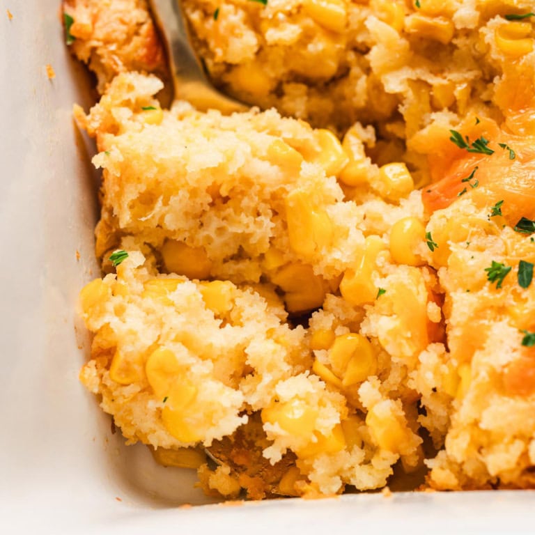Creamy Cornbread Casserole (Corn Casserole Recipe)
