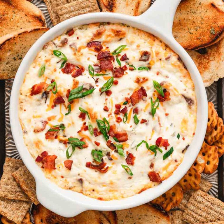 Cheesy Hot Bacon Dip (Easy 30-Minute Recipe) - Yellow Bliss Road