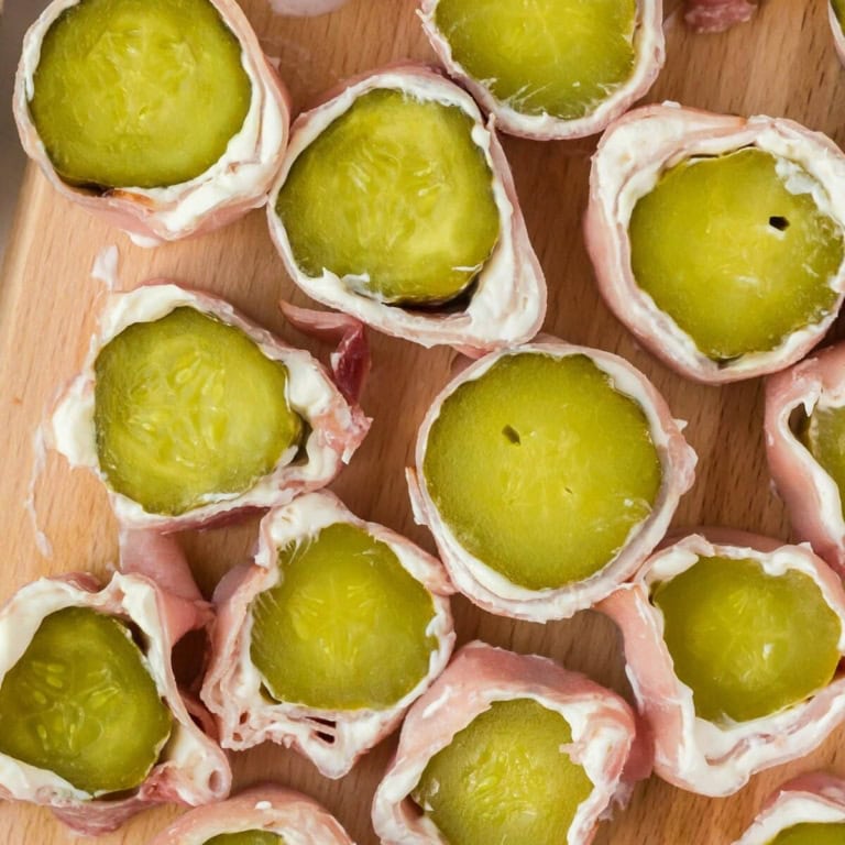 Ham and Pickle Roll-Ups {Easy 3-Ingredient Appetizer} – Yellow Bliss Road