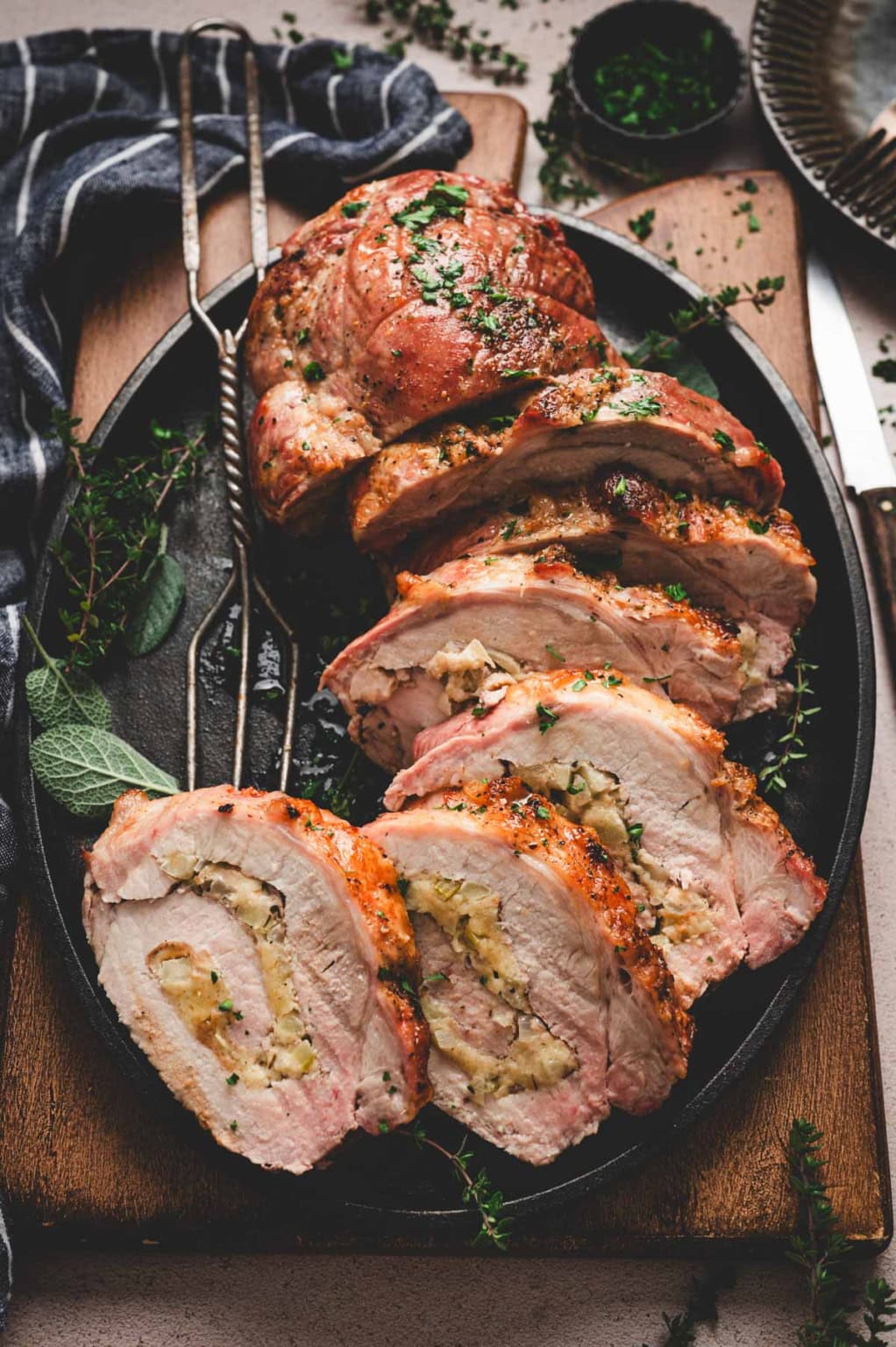 Stuffed Pork Loin with Apple Herb Stuffing {Easy Holiday Main} – Yellow ...