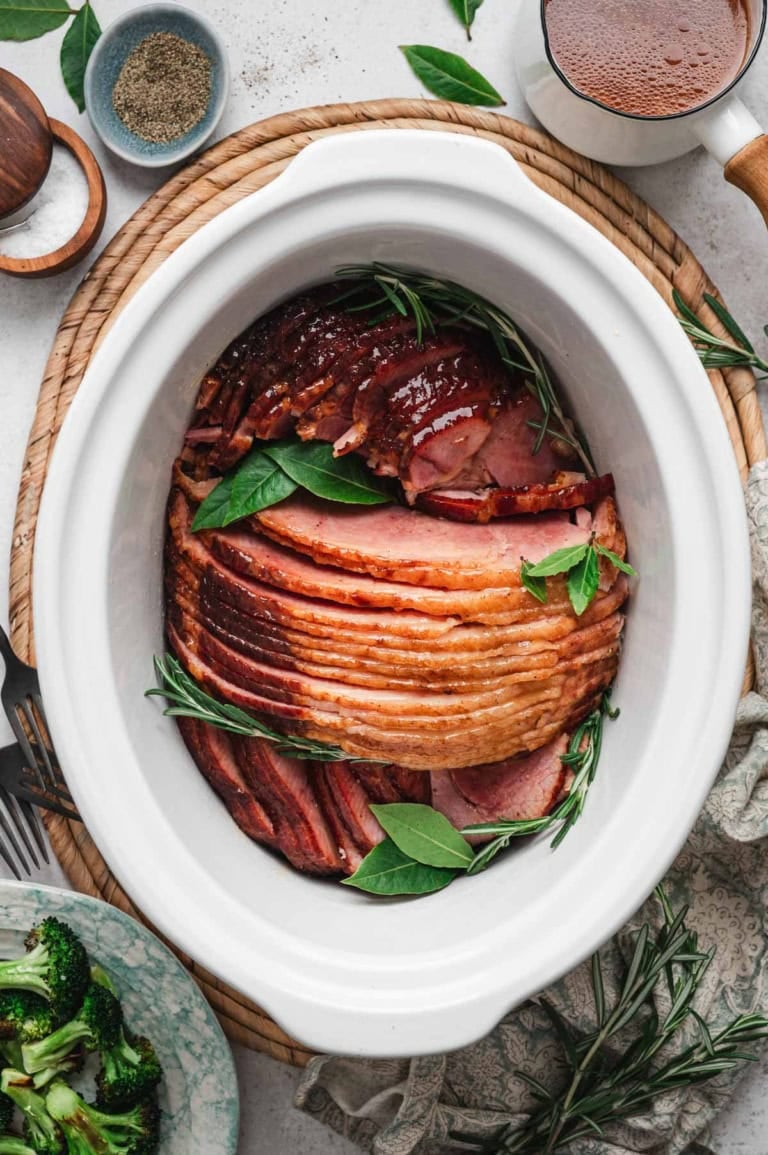 Slow Cooker Spiral Ham {Simple Brown Sugar Glaze} — Yellow Bliss Road